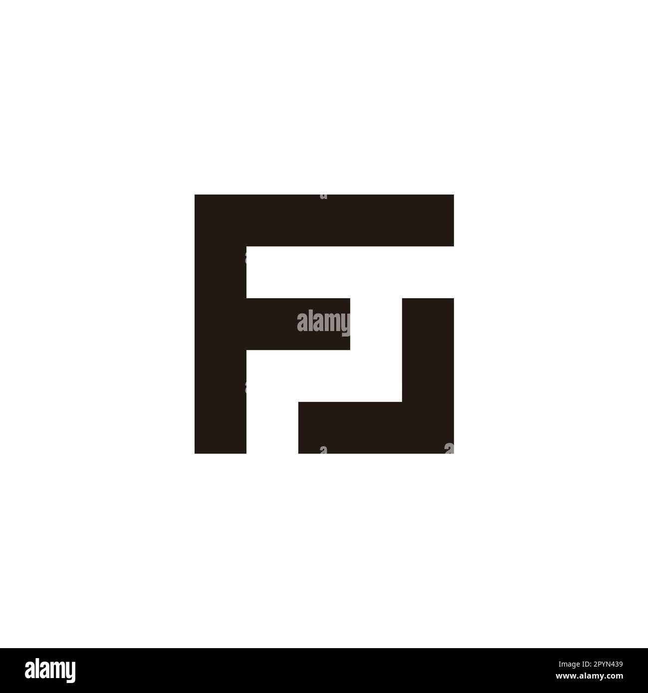 Letter FJ square, arrow geometric symbol simple logo vector Stock ...