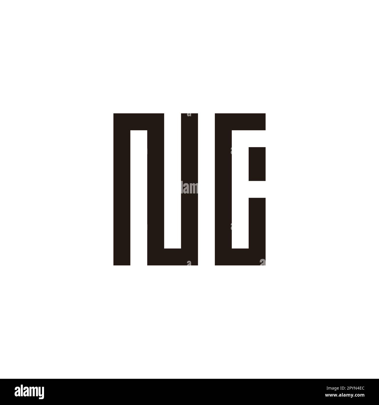 Letter N, G and F square geometric simple symbol logo vector Stock ...