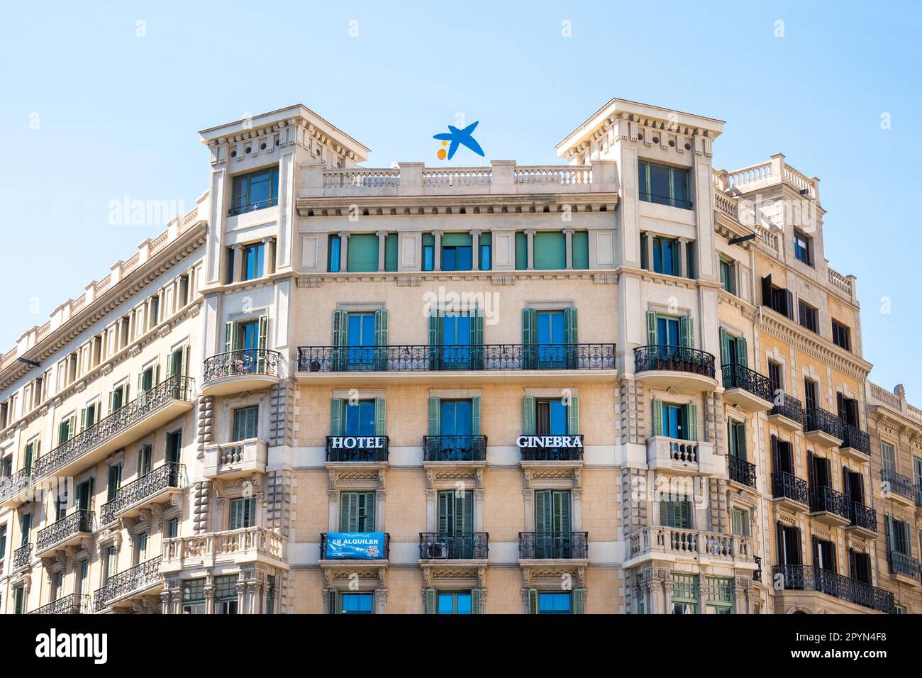 Barcelona, Spain - March 25, 2023: A detailed view of the architecture ...