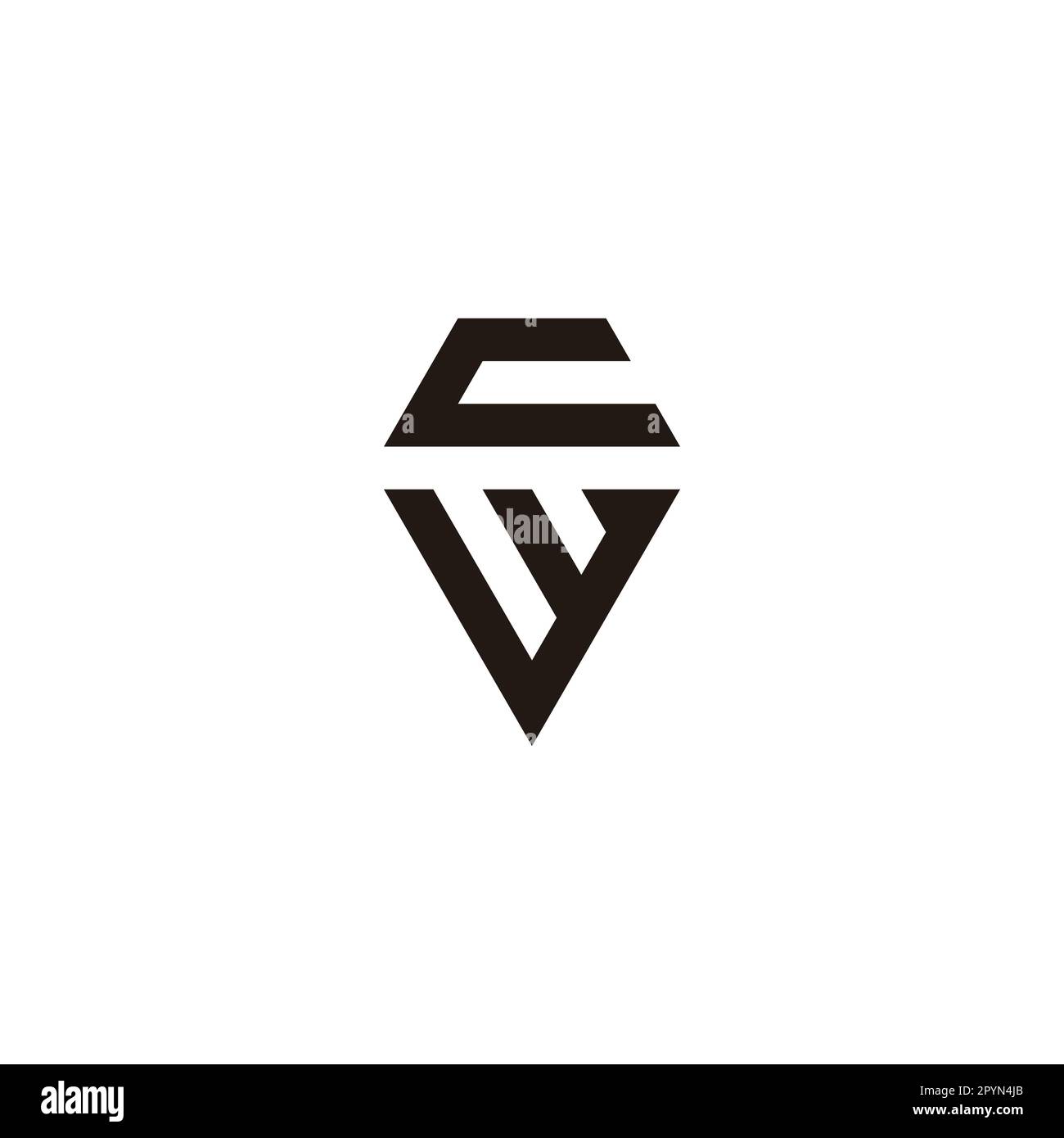 Letter c and w diamond geometric symbol simple logo vector Stock Vector ...