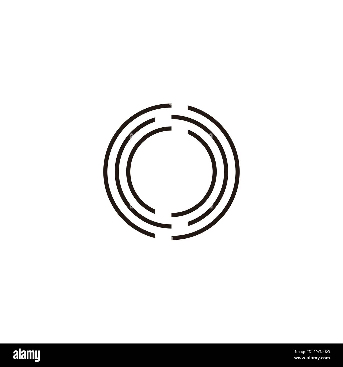 Letter O lines, rounded geometric simple symbol logo vector Stock ...