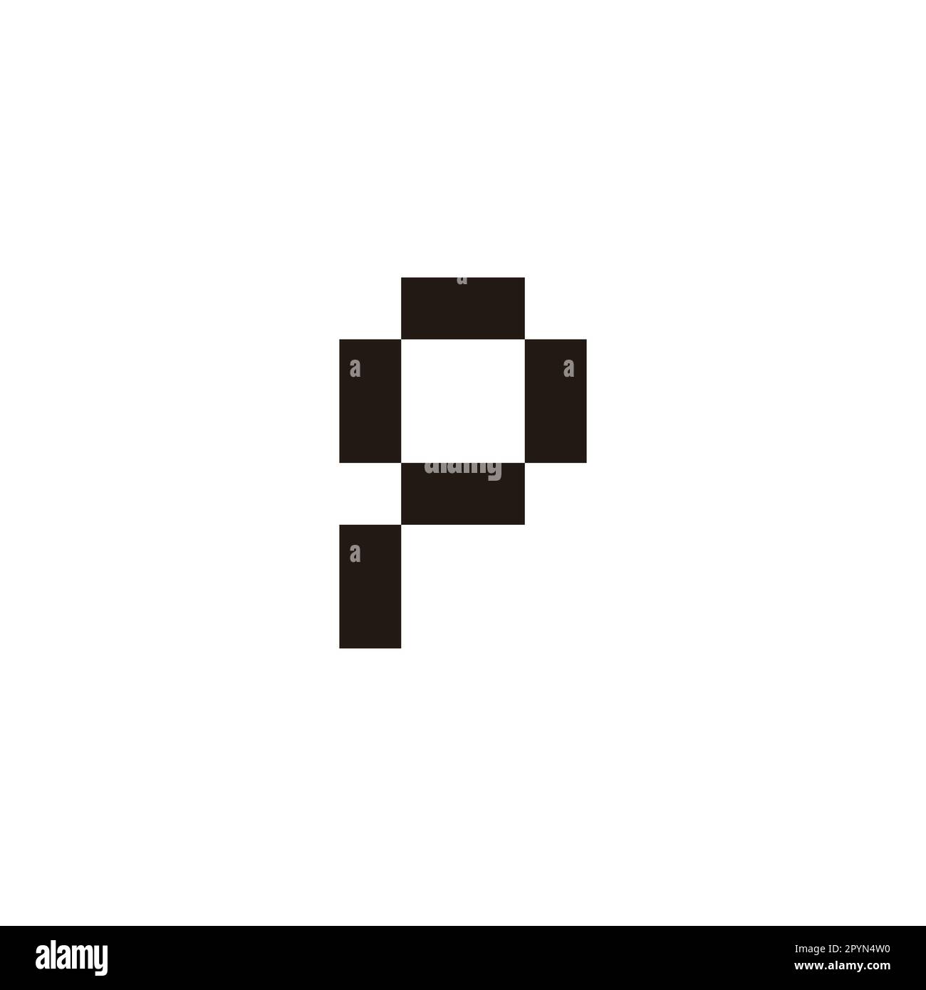 Letter P pixel geometric symbol simple logo vector Stock Vector Image ...