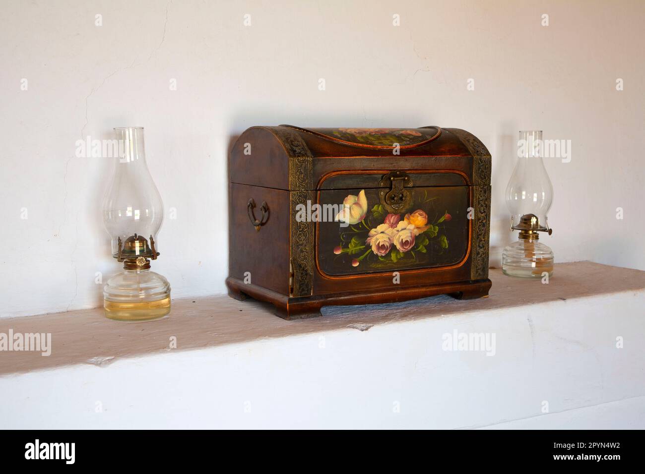 Family Parlor chest, Fort Leaton State Historic Site, Texas Stock Photo ...