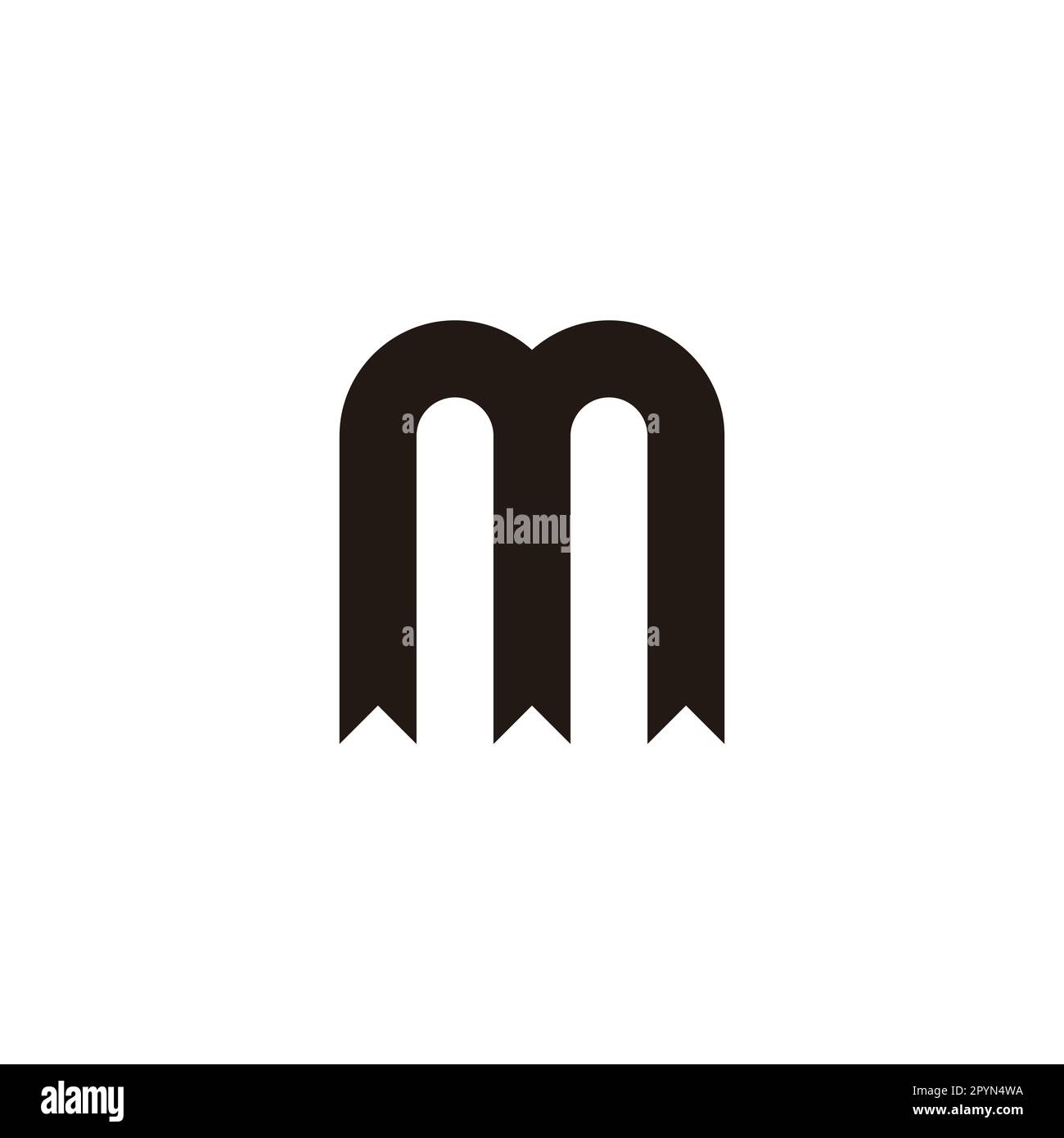 Letter M ribbon, curve geometric symbol simple logo vector Stock Vector ...