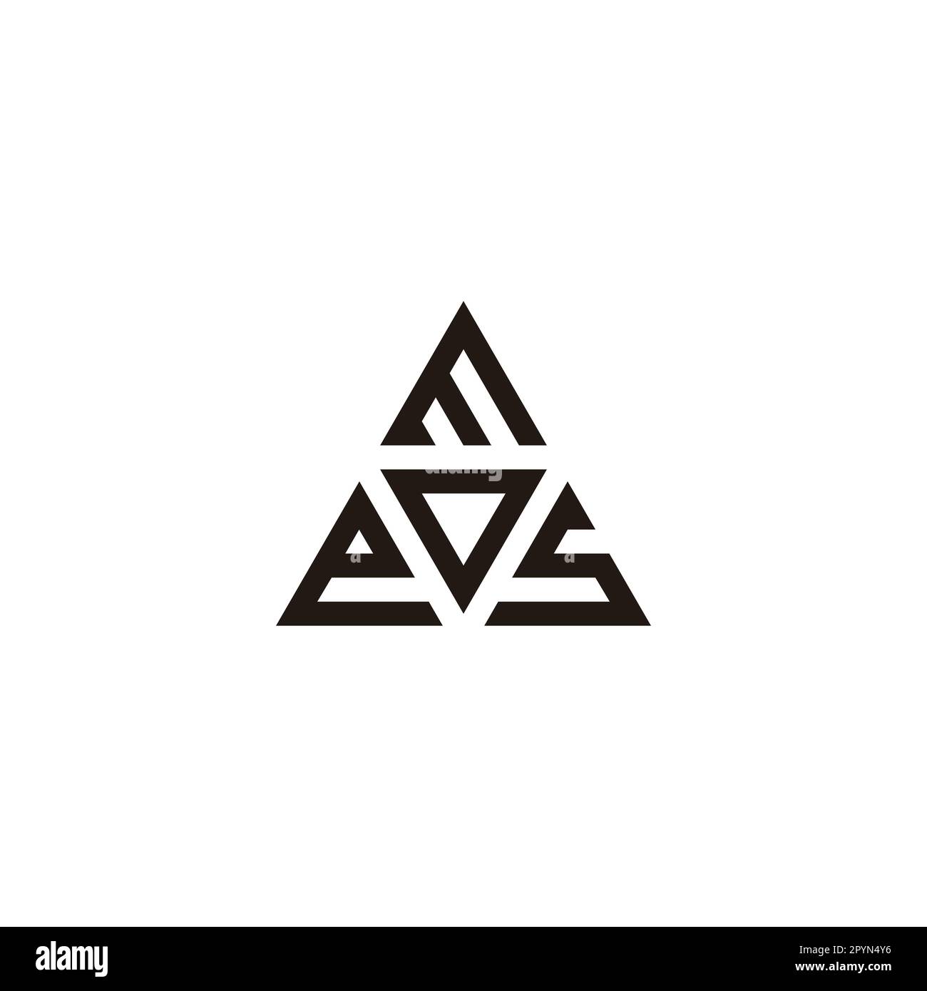 Letter M, e, o and S triangles geometric symbol simple logo vector ...