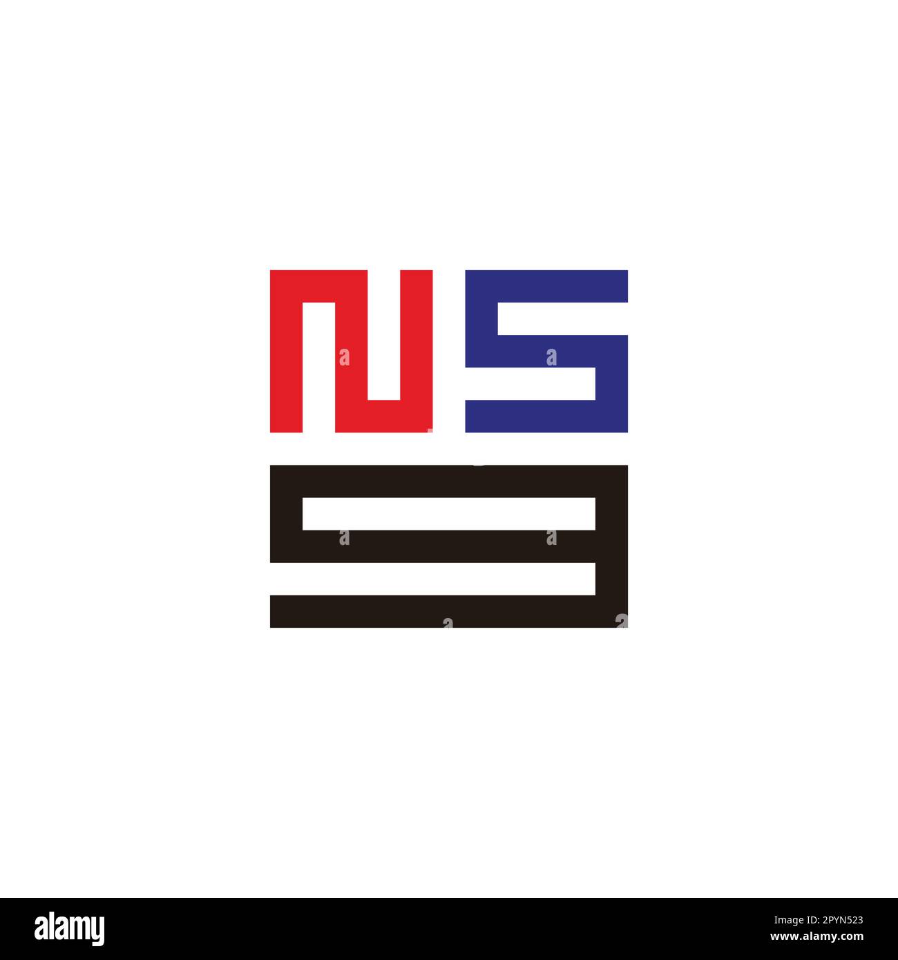 Letter N, S and g square, unique geometric simple symbol logo vector ...