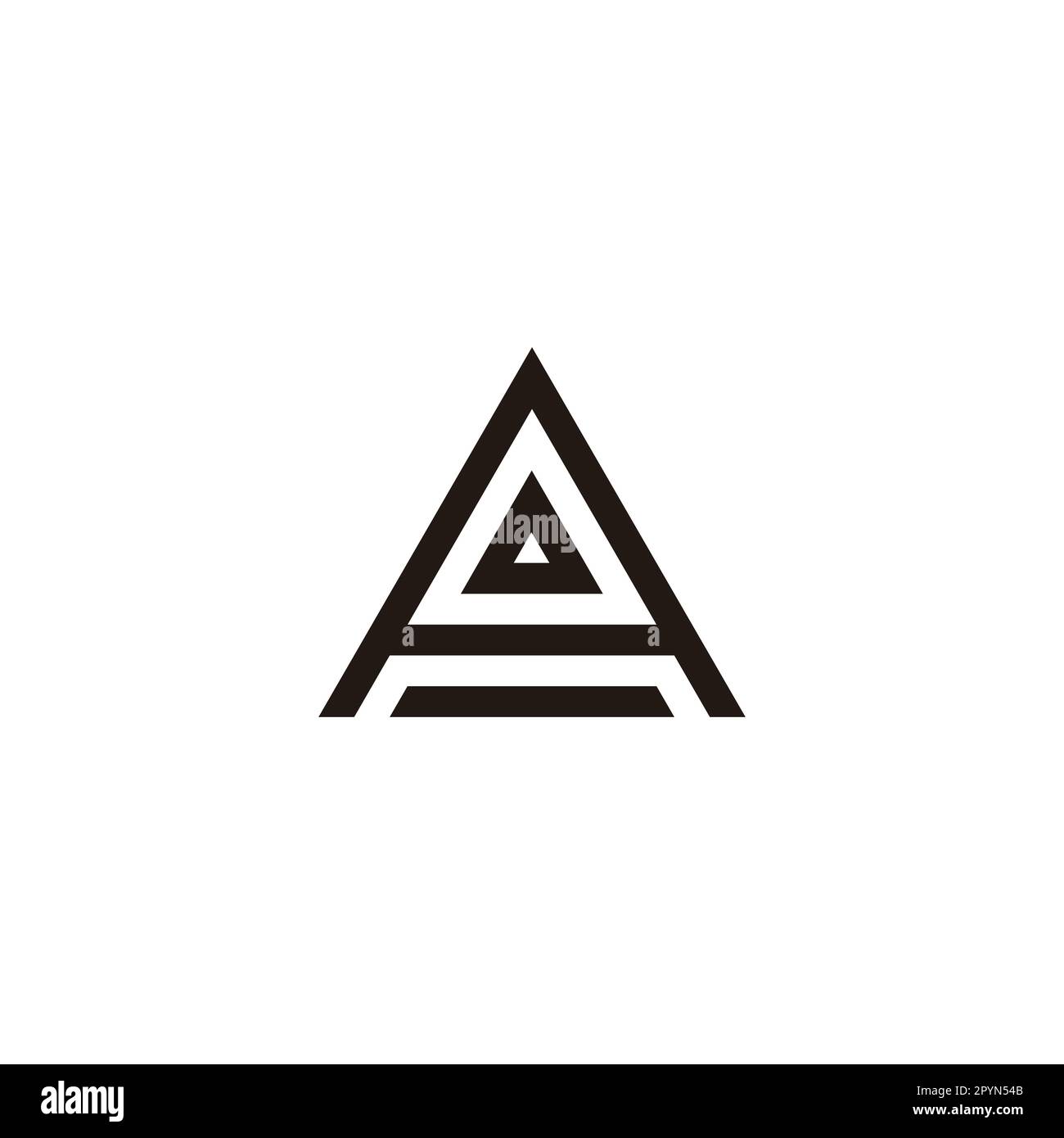 Letter o in A, triangle geometric symbol simple logo vector Stock ...