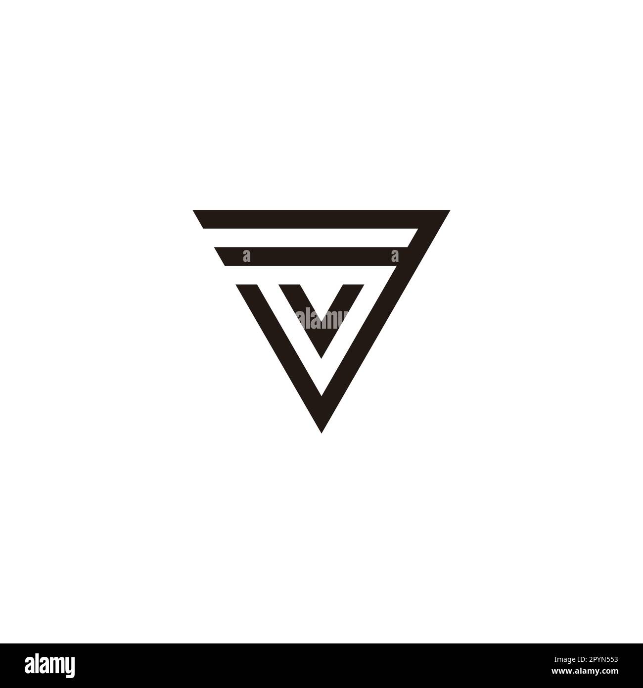 Letter v number 3 triangle geometric symbol simple logo vector Stock ...