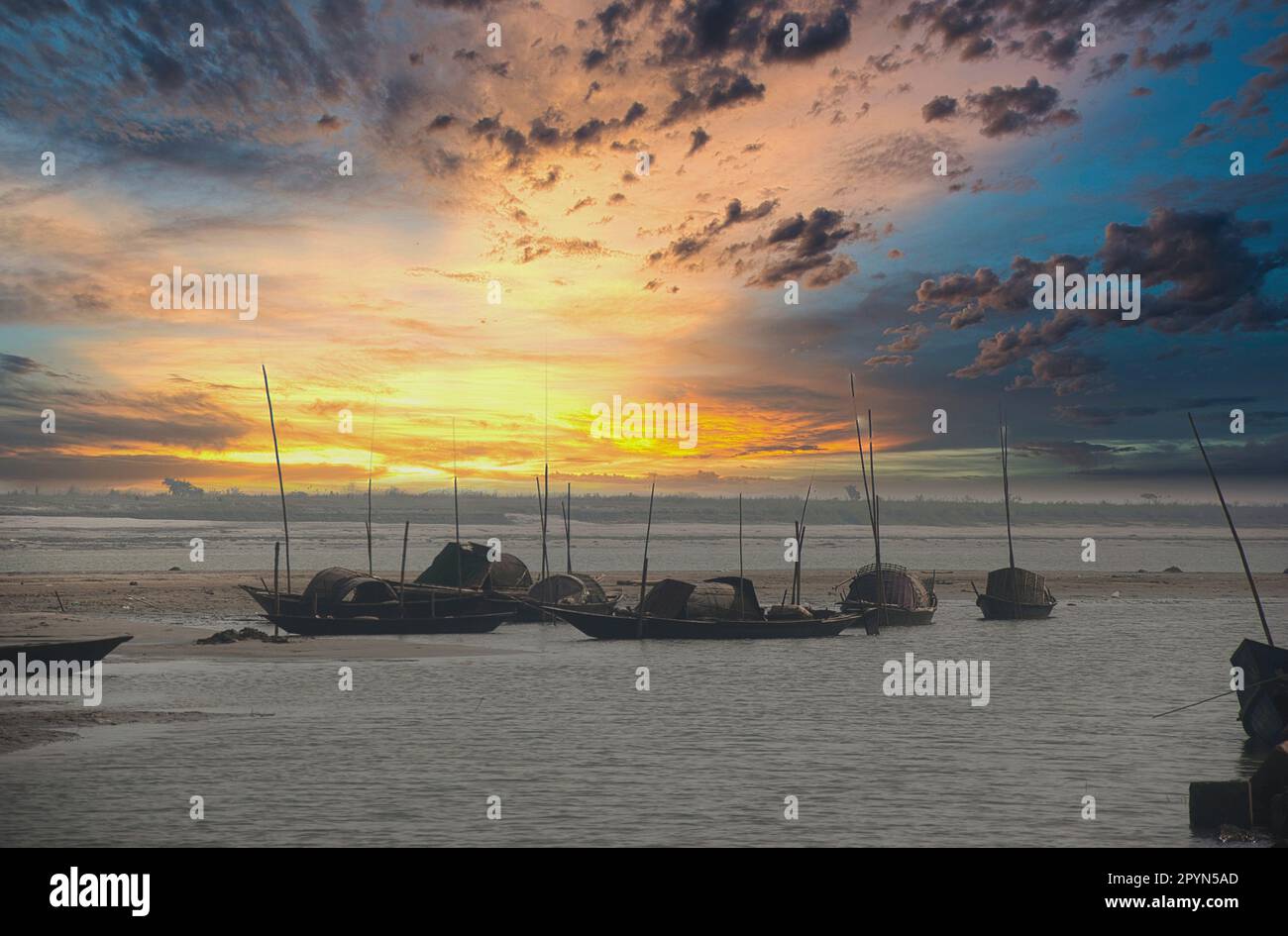 Natural scene of Padma river in Bangladesh Stock Photo - Alamy