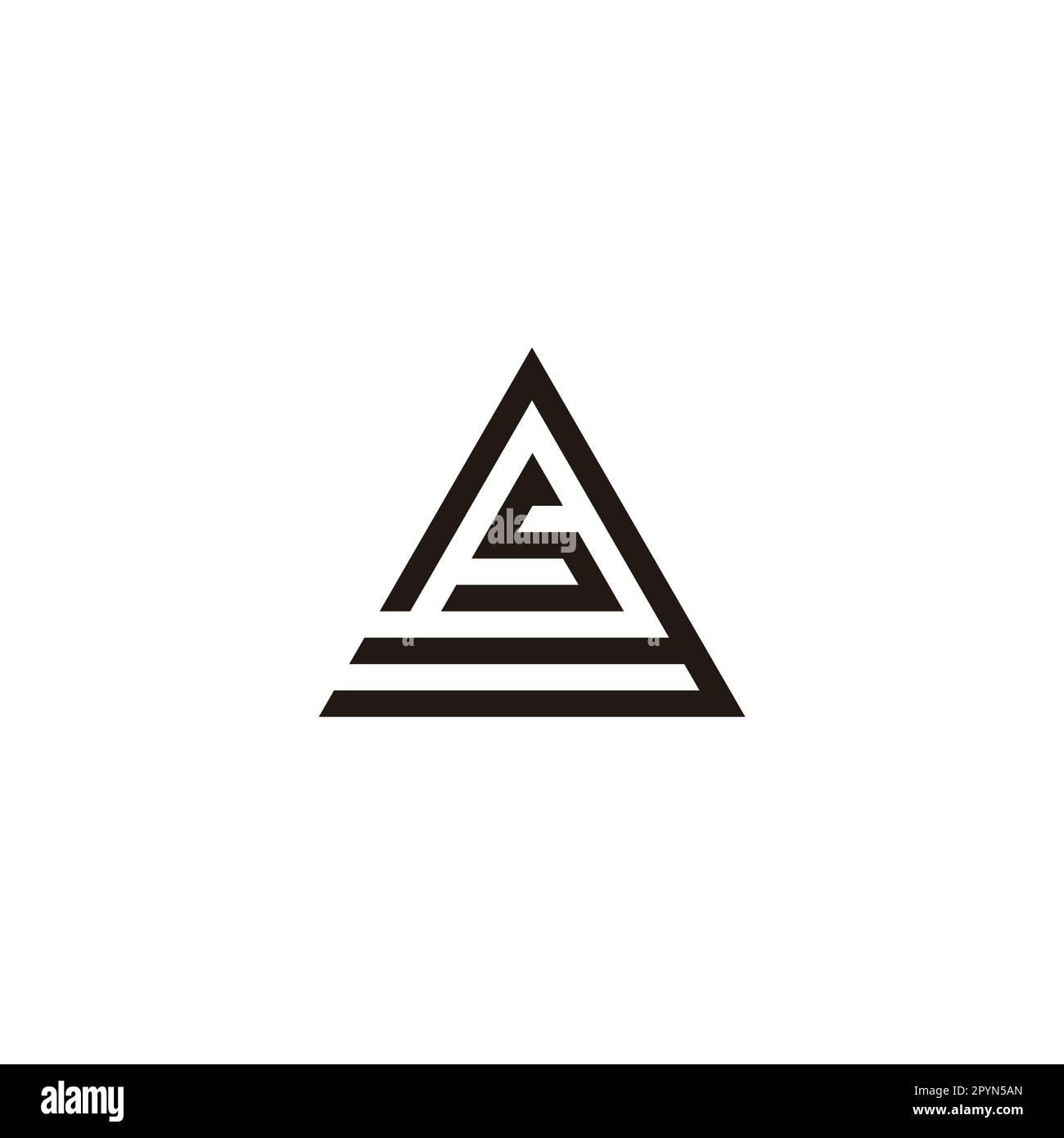 Letter s in 3, triangle geometric simple symbol logo vector Stock ...
