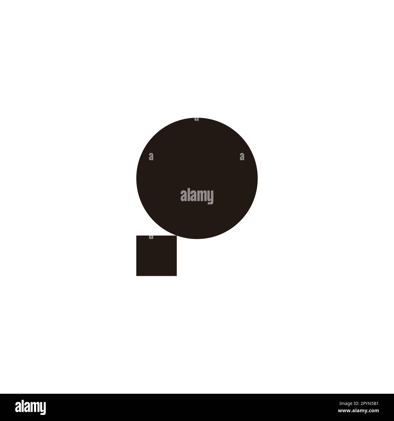 Letter P square and circle geometric simple symbol logo vector Stock ...