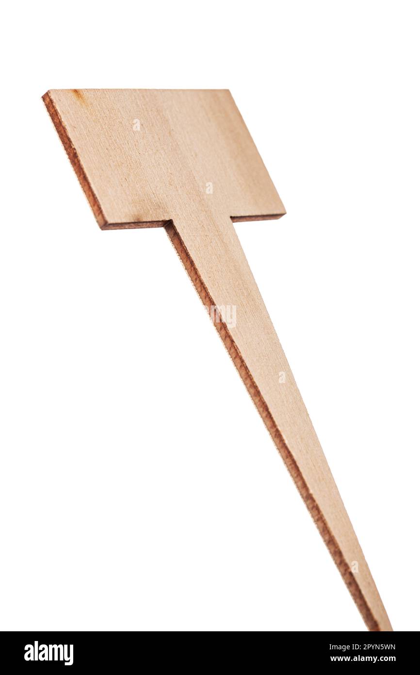 small wooden sign isolated on white background Stock Photo - Alamy