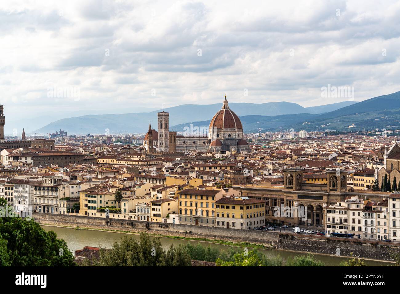 Breathtaking shot of Duomo di Firenze and its surroundings from the ...