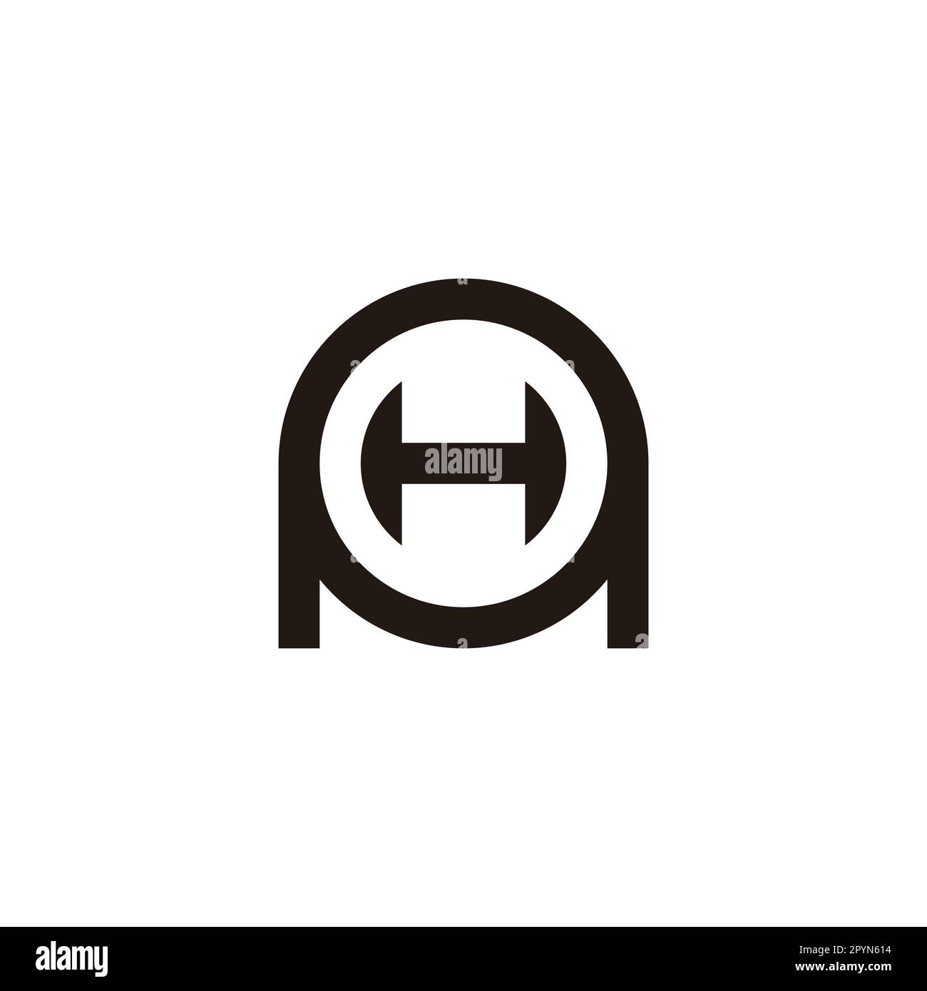 Letter H in A, circle geometric simple symbol logo vector Stock Vector ...