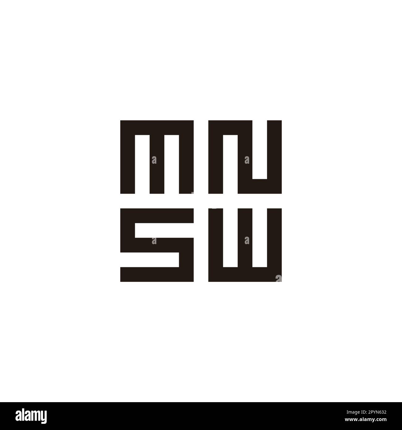 Letter M, N, S and W square, squares geometric simple symbol logo ...