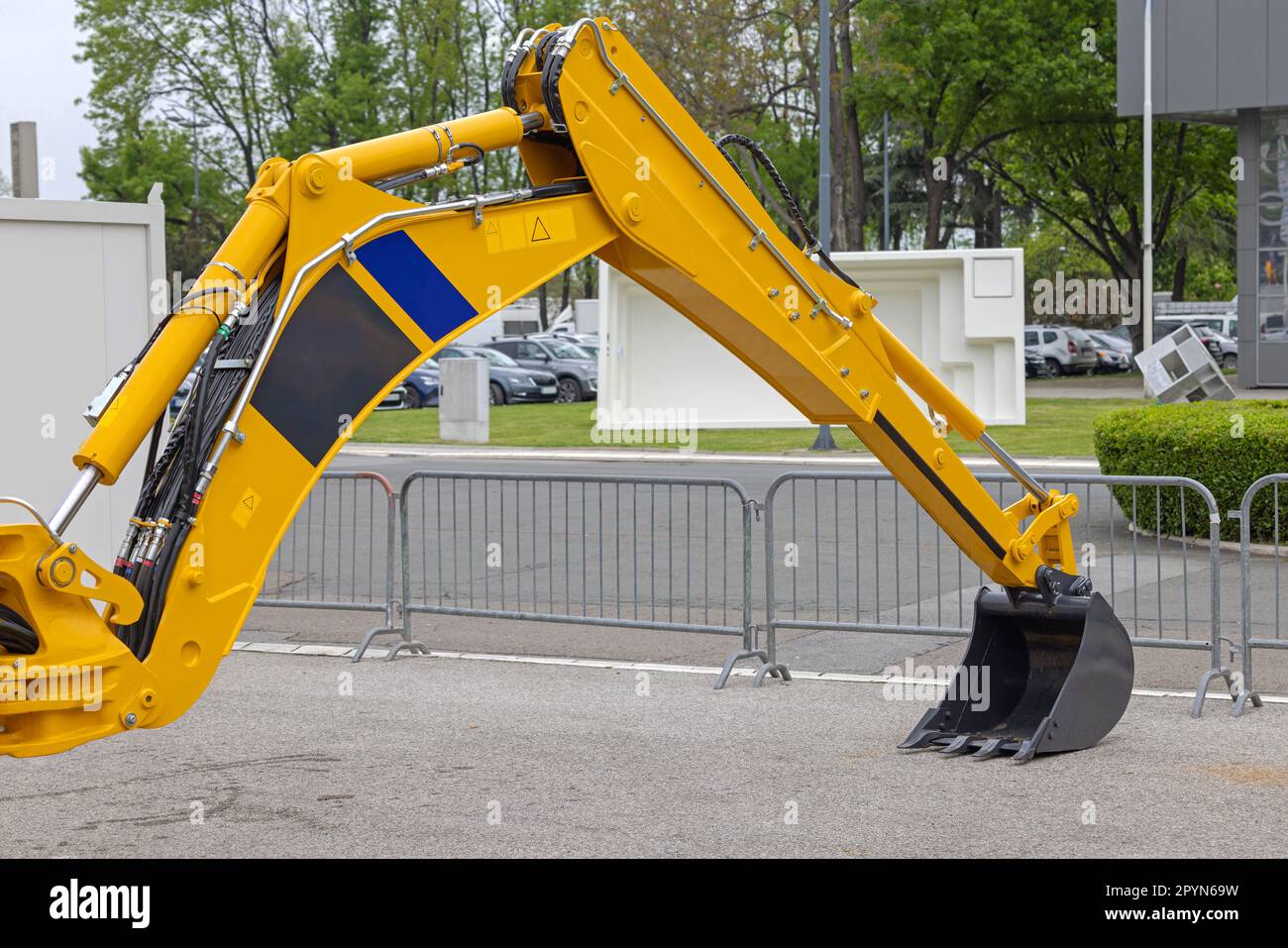 Long Arm Backhoe Loader Machine at Street Construction Site Stock Photo ...