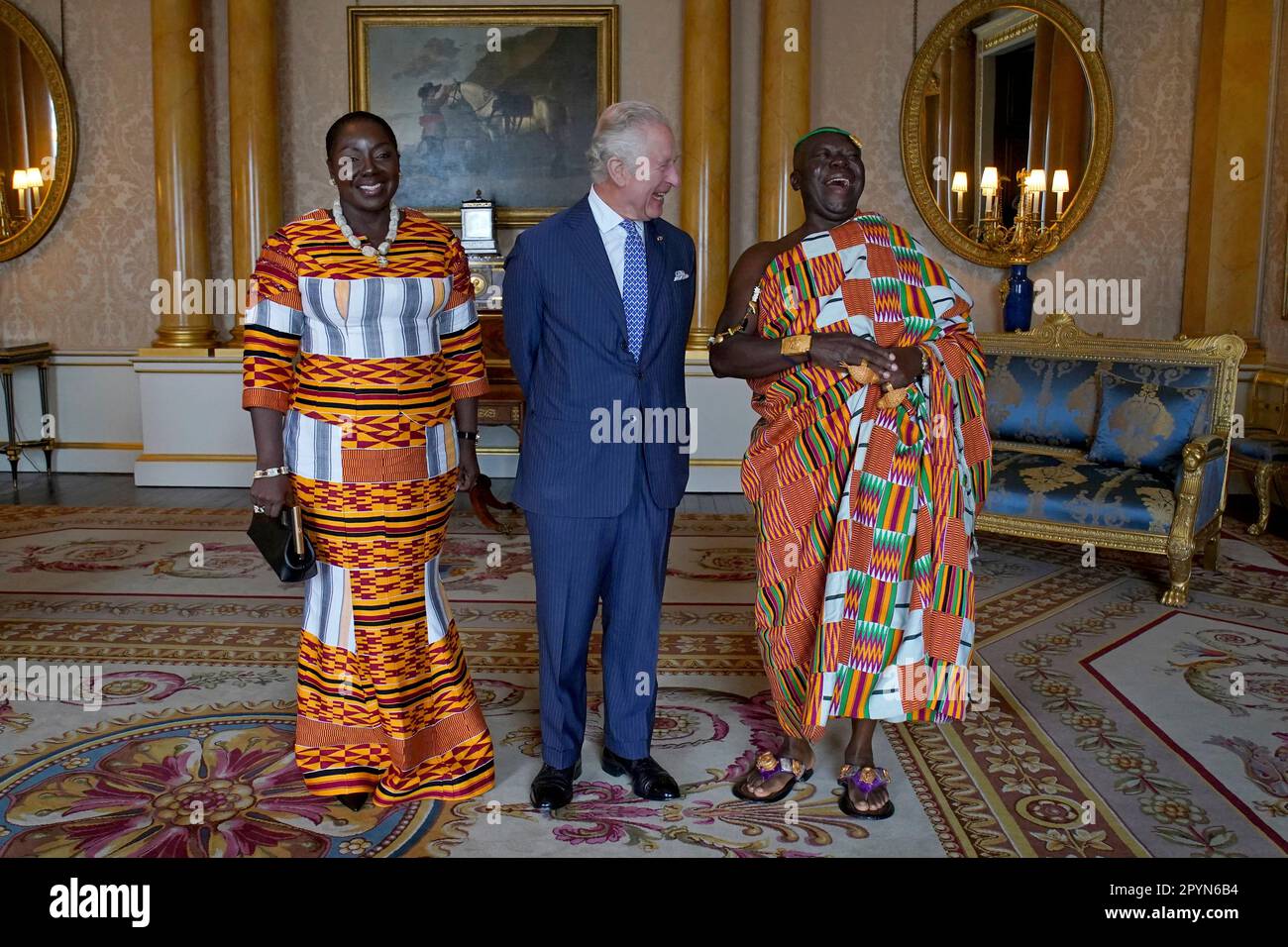 Britain's King Charles III receives His Majesty Otumfuo Osei Tutu II ...