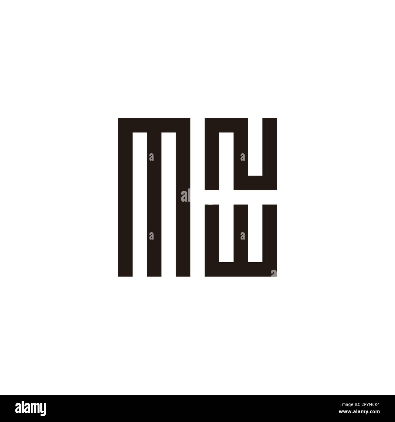 Letter M, N and W square, unique geometric simple symbol logo vector ...