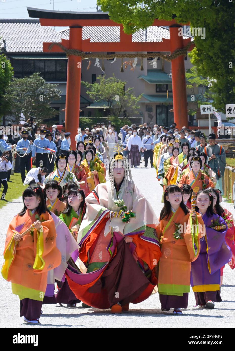A ritual event "Misogi no Gi" is held at Kamigamo Shrine in Kyoto City ...