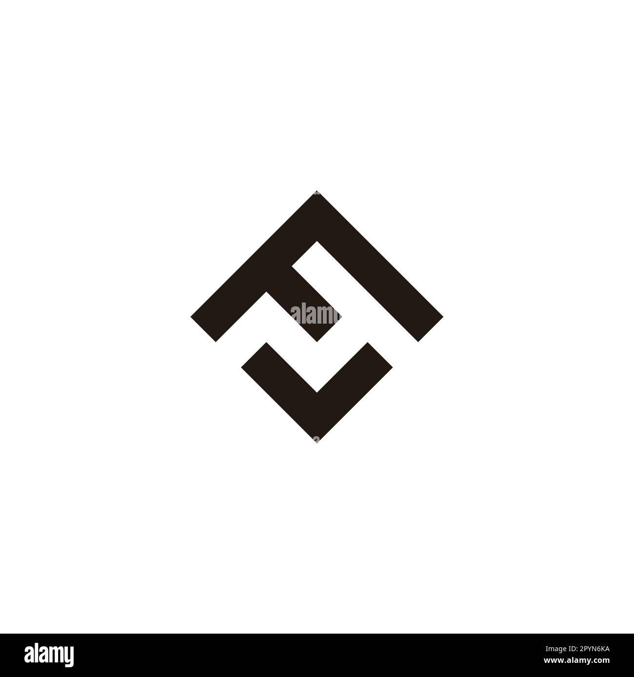 Letter F and v square geometric symbol simple logo vector Stock Vector ...