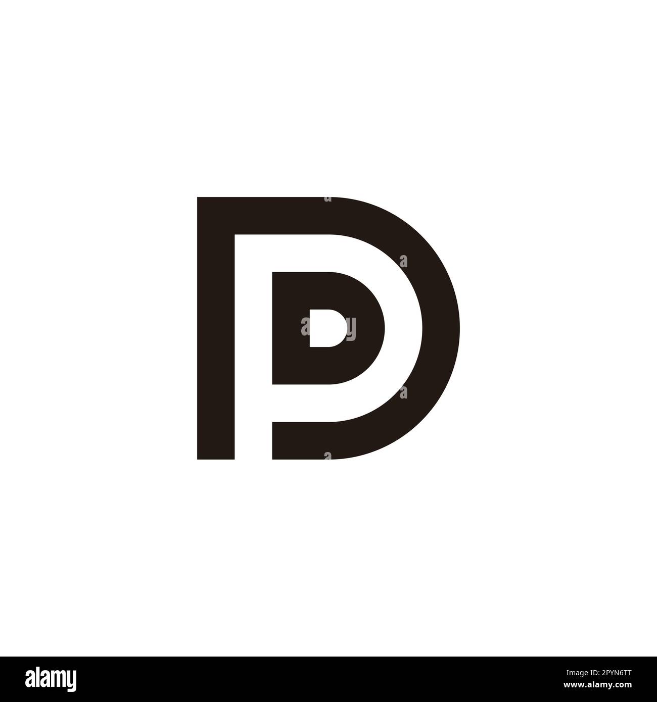 Letter D, P, D outline geometric simple symbol logo vector Stock Vector ...