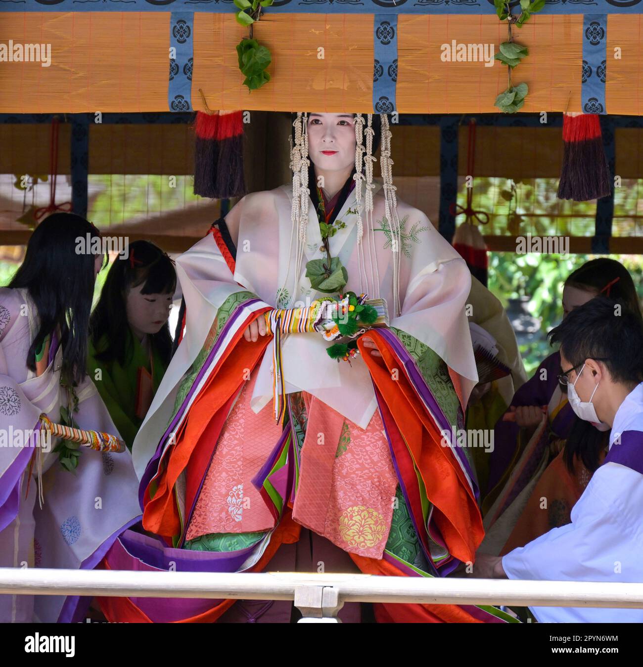 A ritual event "Misogi no Gi" is held at Kamigamo Shrine in Kyoto City ...