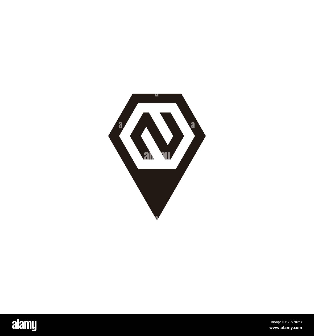 Letter N in pencil geometric simple symbol logo vector Stock Vector ...