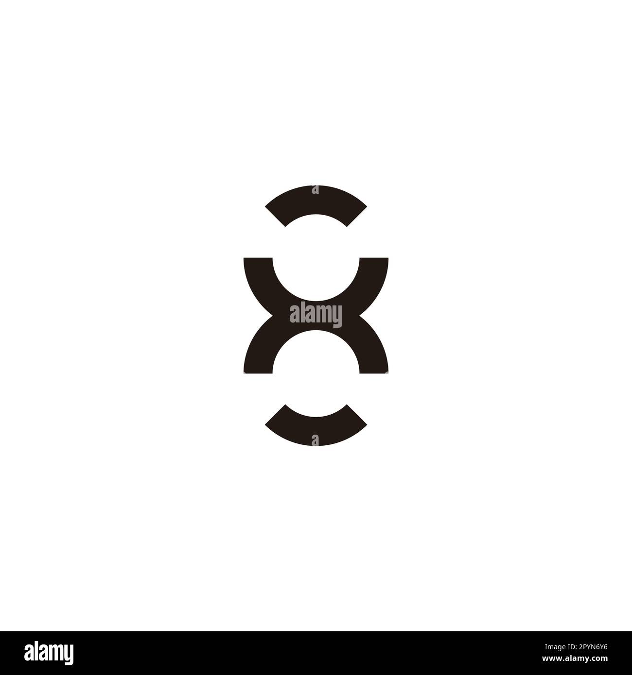 Letter H number 8, circle geometric symbol simple logo vector Stock ...