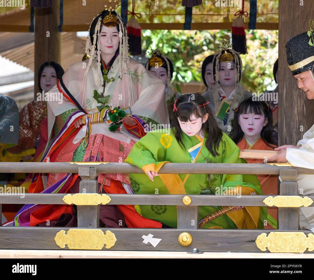 A ritual event "Misogi no Gi" is held at Kamigamo Shrine in Kyoto City ...