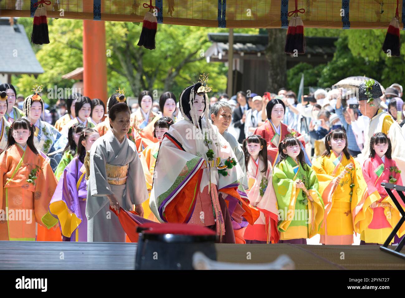 A ritual event "Misogi no Gi" is held at Kamigamo Shrine in Kyoto City ...