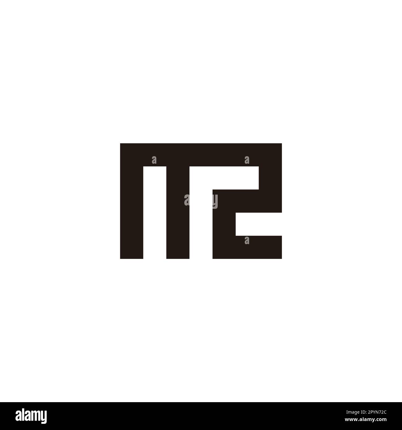 Letter m number 2 square geometric simple symbol logo vector Stock ...
