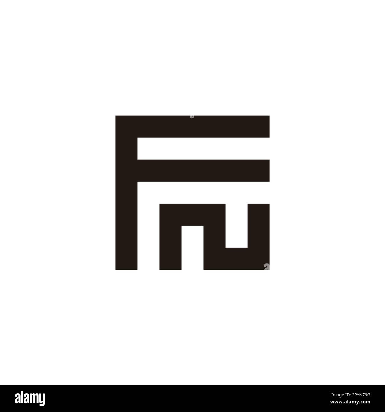Letter FN square, unique geometric simple symbol logo vector Stock ...