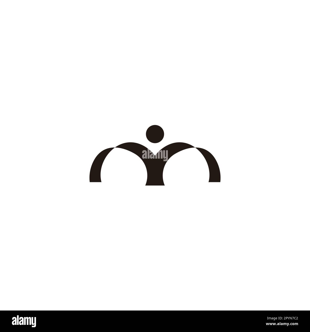 Letter M people geometric simple symbol logo vector Stock Vector Image ...