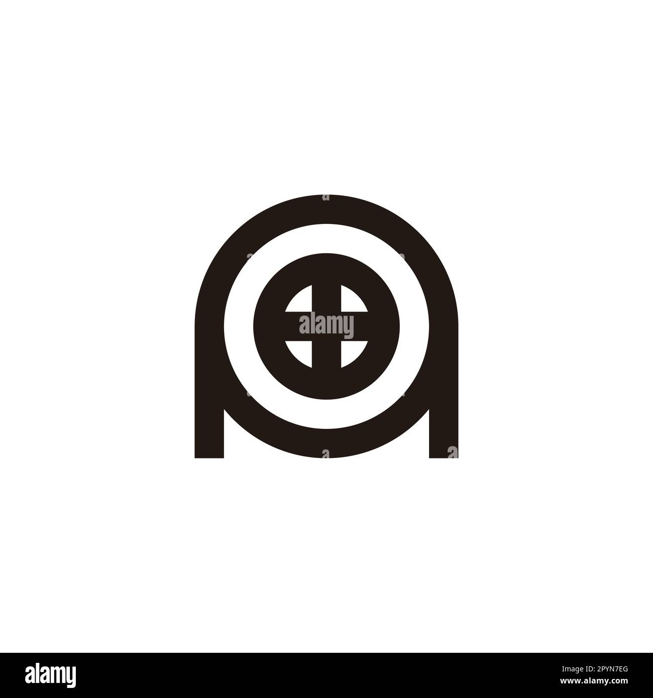 Letter A window, circle geometric simple symbol logo vector Stock ...