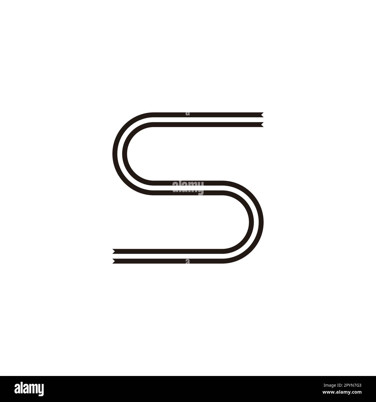 Letter S line, ribbon geometric simple symbol logo vector Stock Vector ...