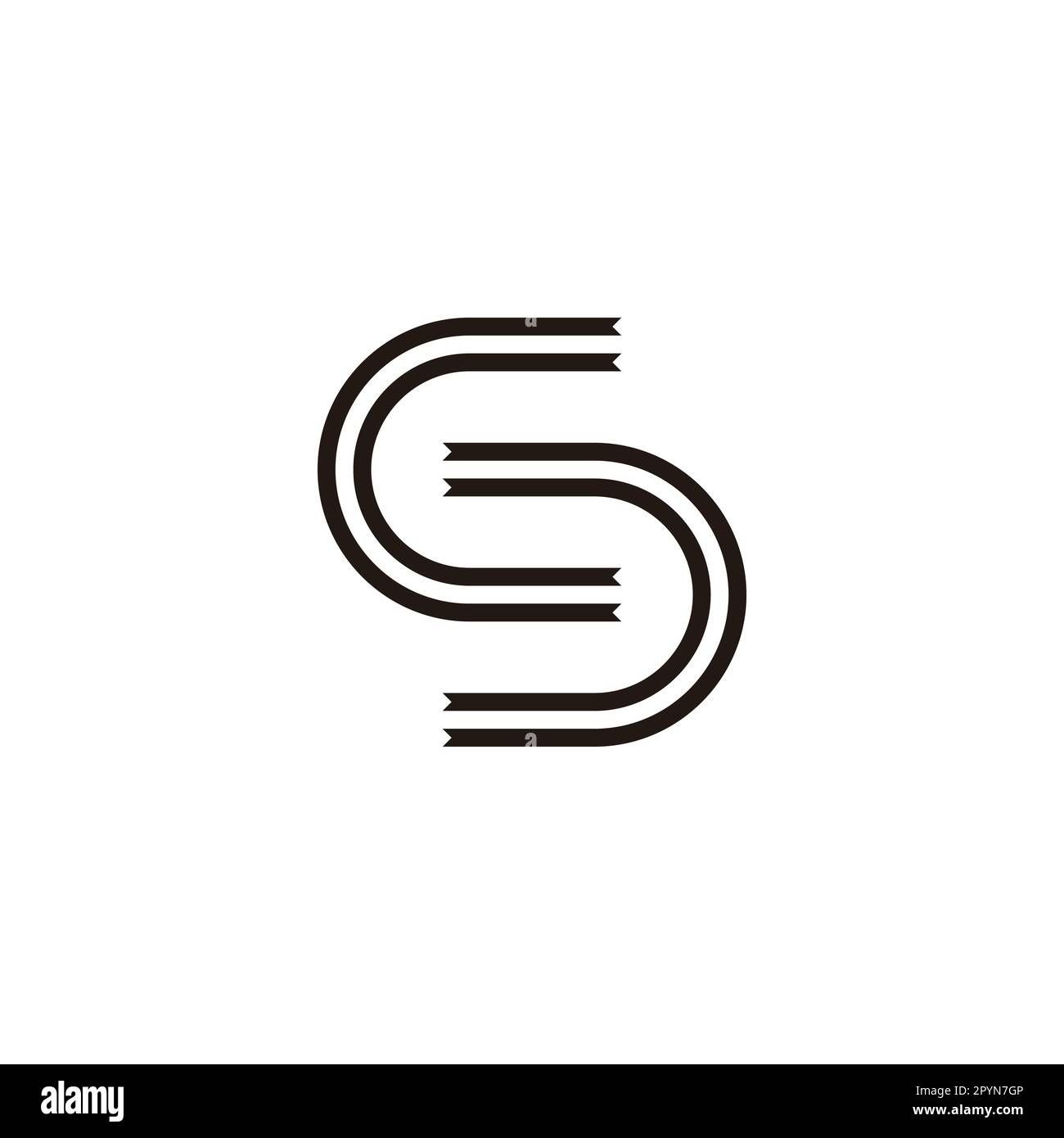 Letter S ribbons, lines geometric symbol simple logo vector Stock ...