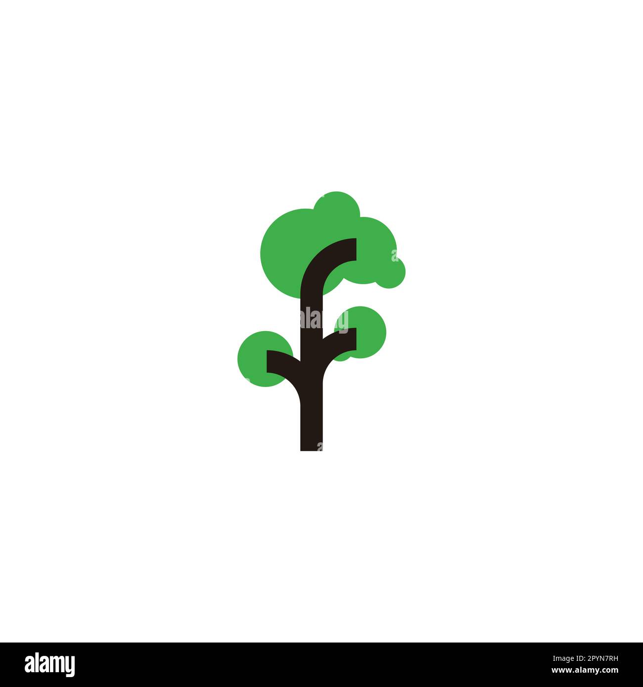 Letter f tree, plant geometric simple symbol logo vector Stock Vector ...
