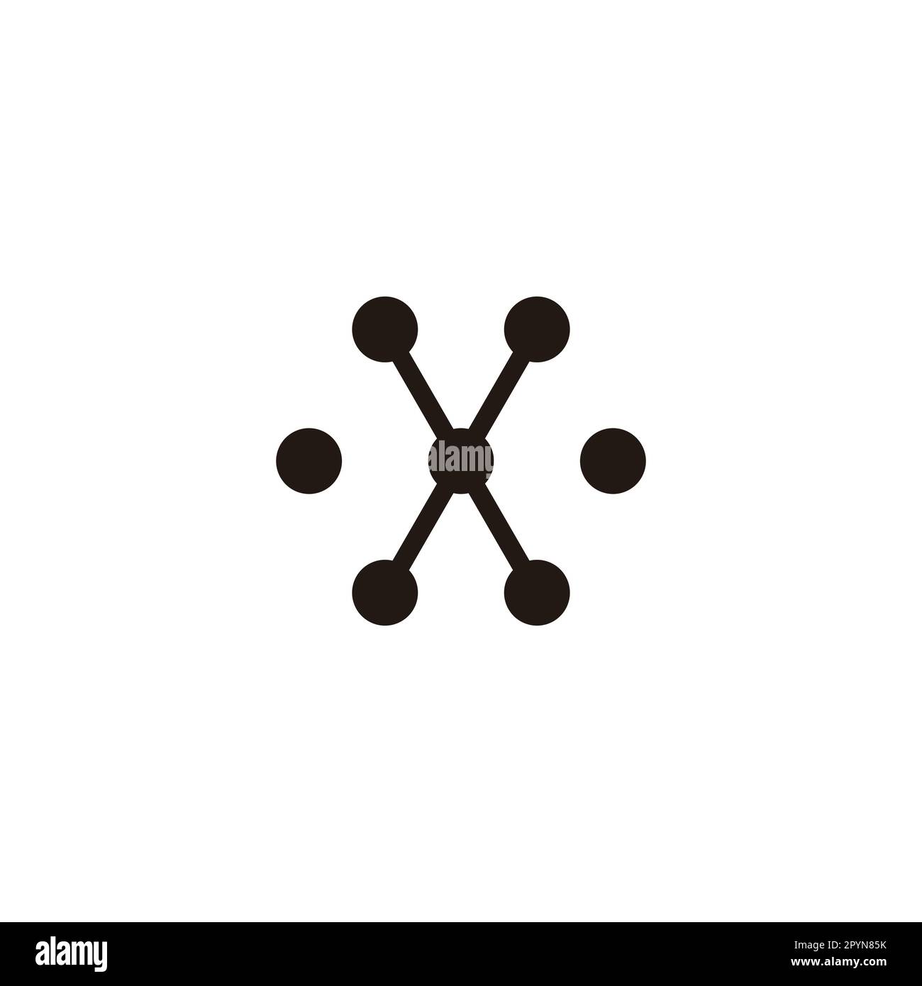 Letter X hexagon, circles geometric symbol simple logo vector Stock ...