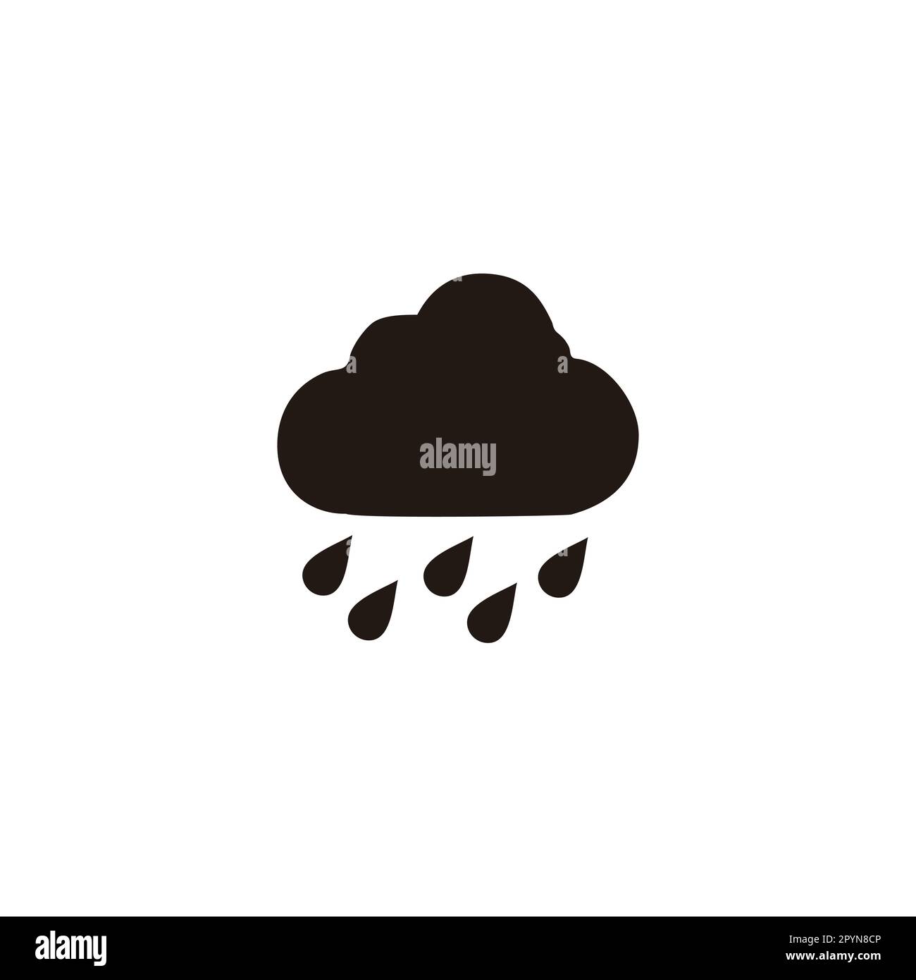 Cloud and rain, meteorology geometric symbol simple logo vector Stock ...
