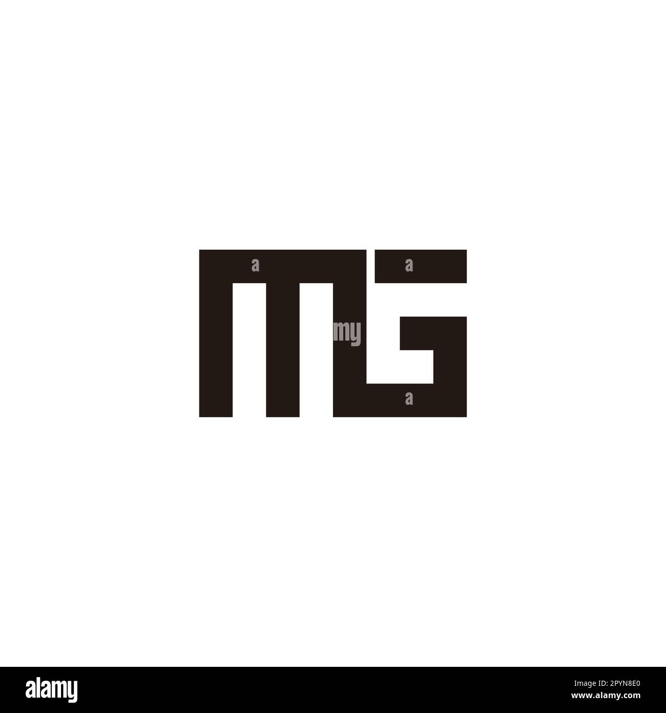 Letter MG square, connect geometric symbol simple logo vector Stock ...
