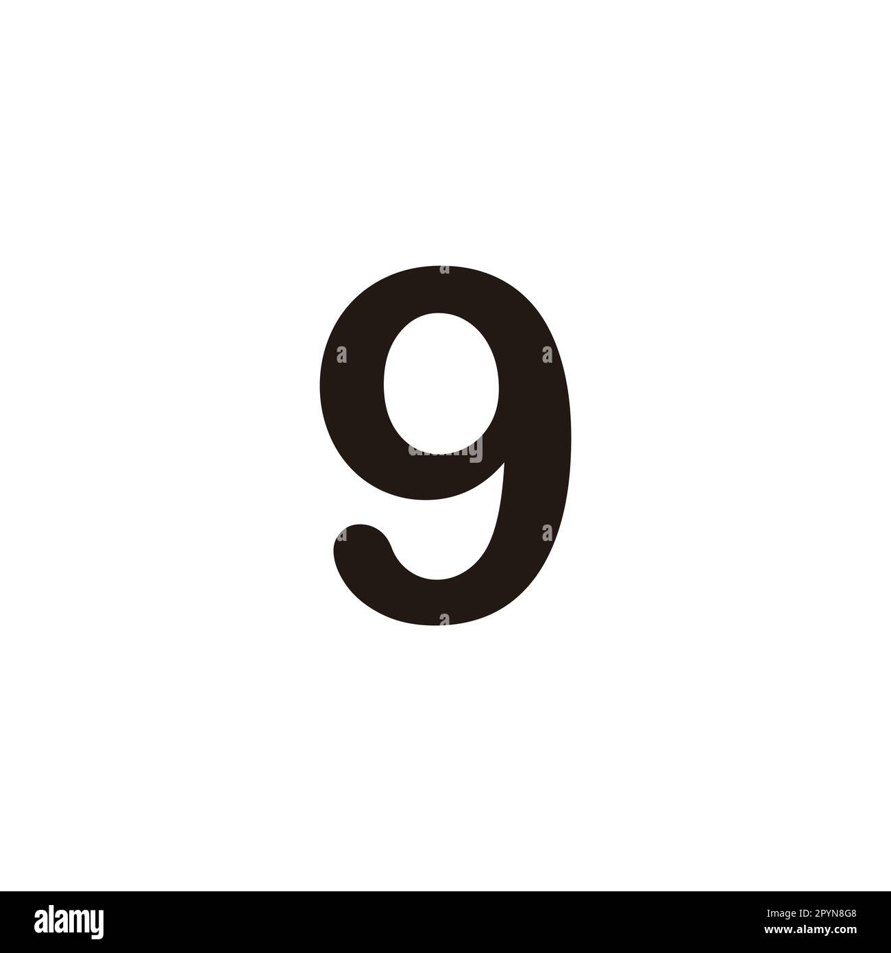 Number 9 curve geometric symbol simple logo vector Stock Vector Image ...