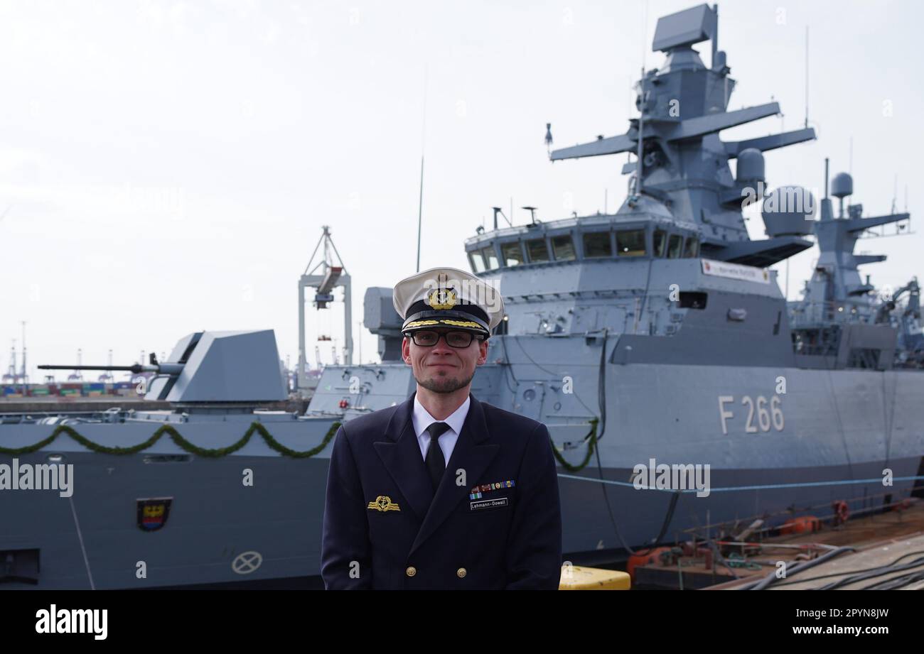 Hamburg: Germany, 04 May 2023, Frigate Captain Sebastian Lehmann-Dowall ...