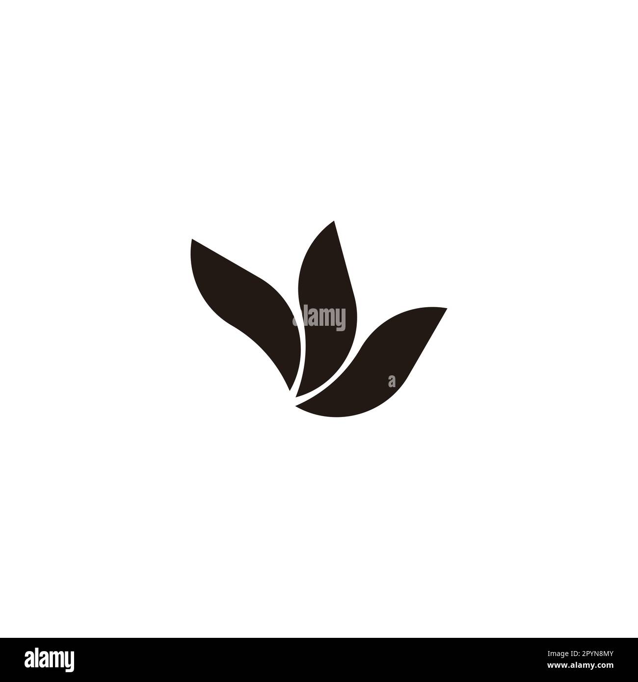 Three leaves, geometric symbol simple logo vector Stock Vector Image ...