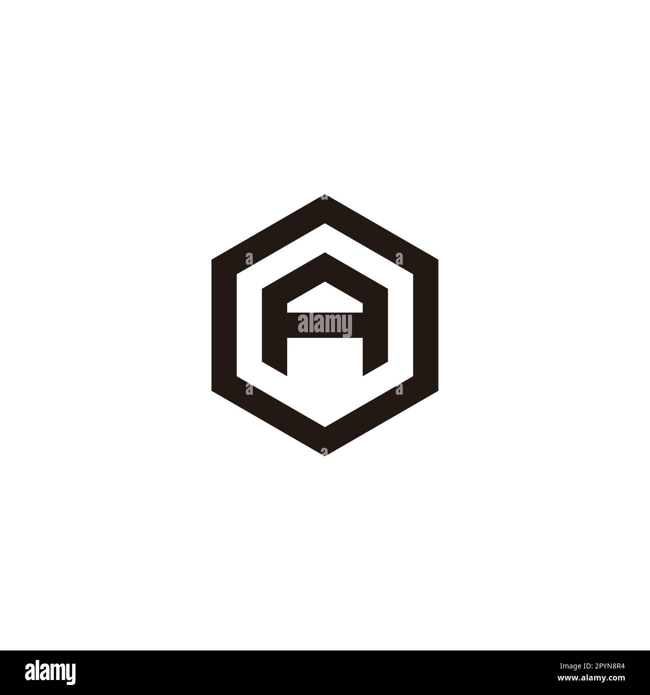 Letter A in O hexagon, outline geometric symbol simple logo vector Stock Vector Image & Art - Alamy