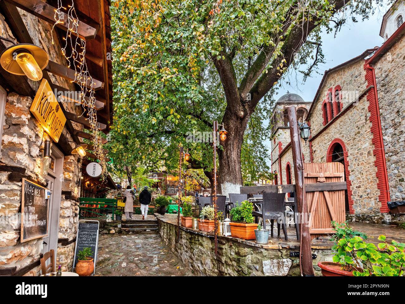 At the picturesque square of Palaios Panteleimonas village, one of the ...