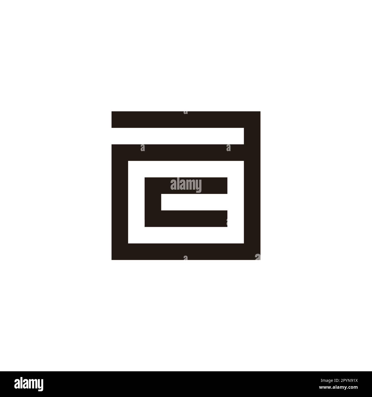 Letter c in a, square geometric symbol simple logo vector Stock Vector ...