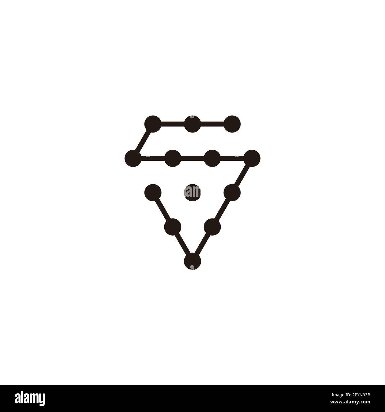 Letter S dot, molecules geometric symbol simple logo vector Stock ...
