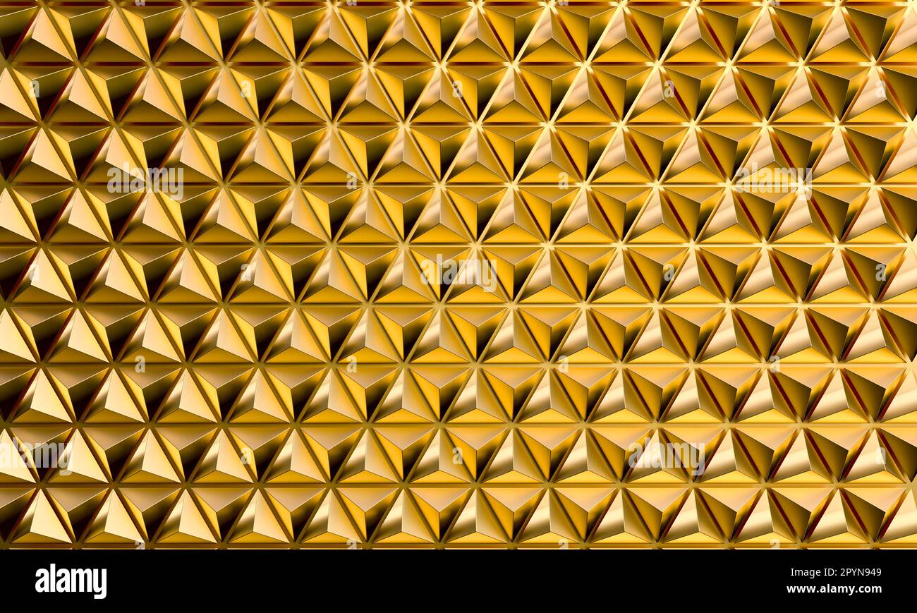 gold metal triangular geometric 3d render background Stock Photo - Alamy