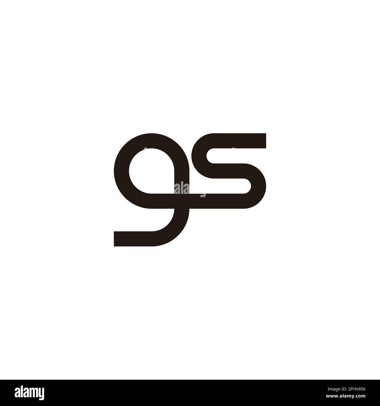 Letter gs connect, curve geometric symbol simple logo vector Stock ...