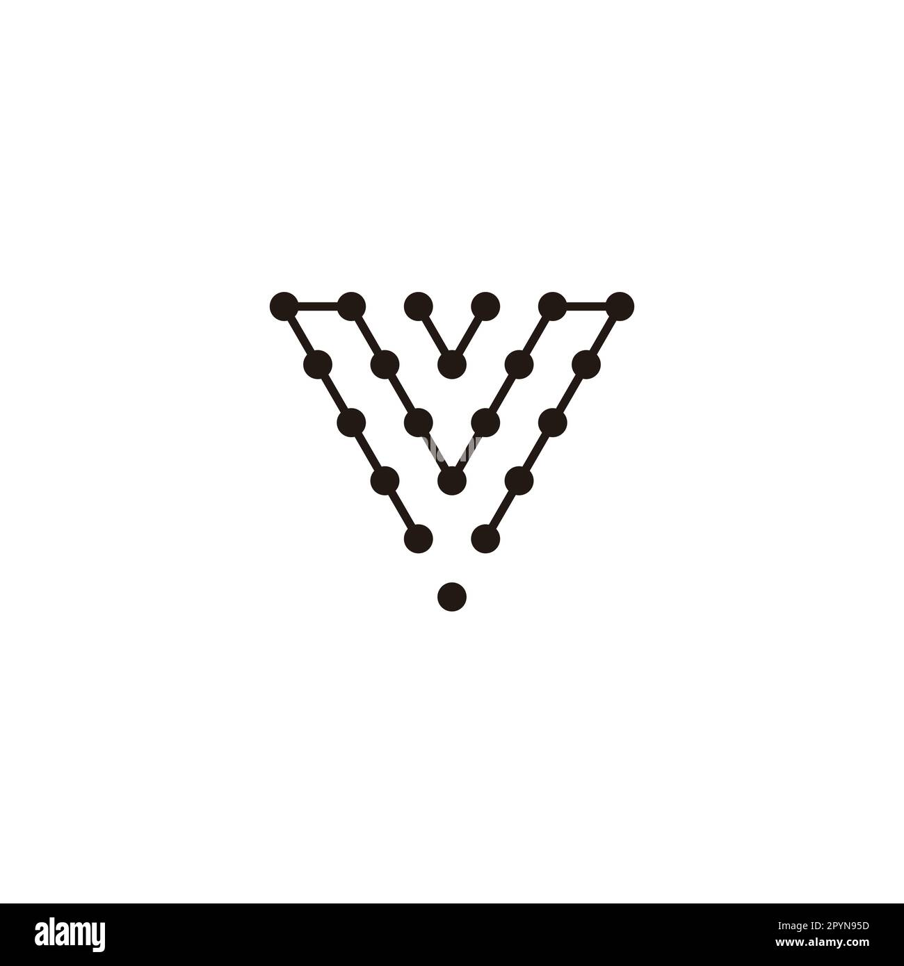 Letter M and v triangle, molecules geometric symbol simple logo vector ...
